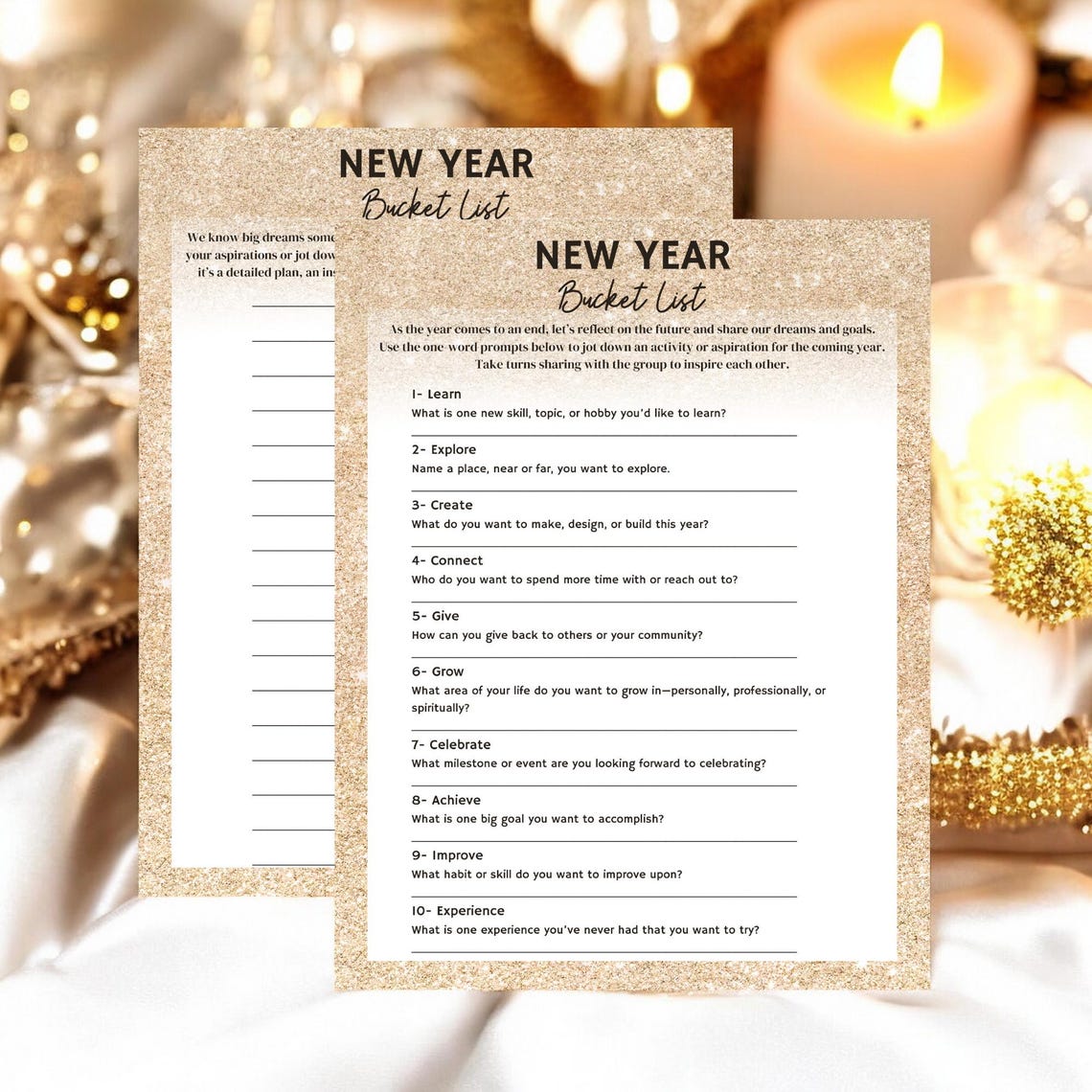 New Year Bucket List Printable Game 2025 - Mindful Activities for Kids ...