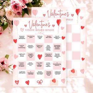 Printable Valentine's Vision Board Bingo, Editable and Blank Template ...