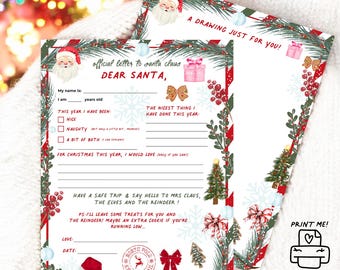 Letter to Santa Kit - Christmas Wish List Printable: Digital Download ...