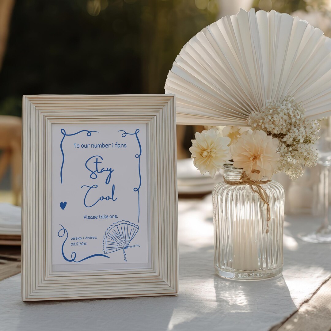 Printable Wedding Grab a Fan Sign | Editable Quirky Number One Fan ...