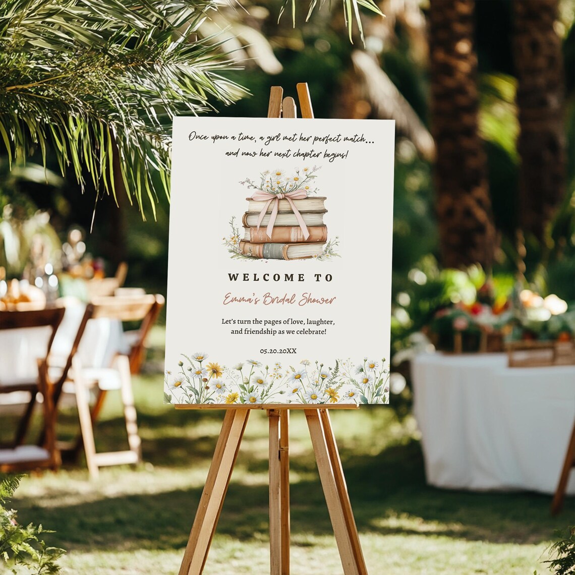 18x24 Printable Editable "a New Chapter Begins" Bridal Shower Welcome ...