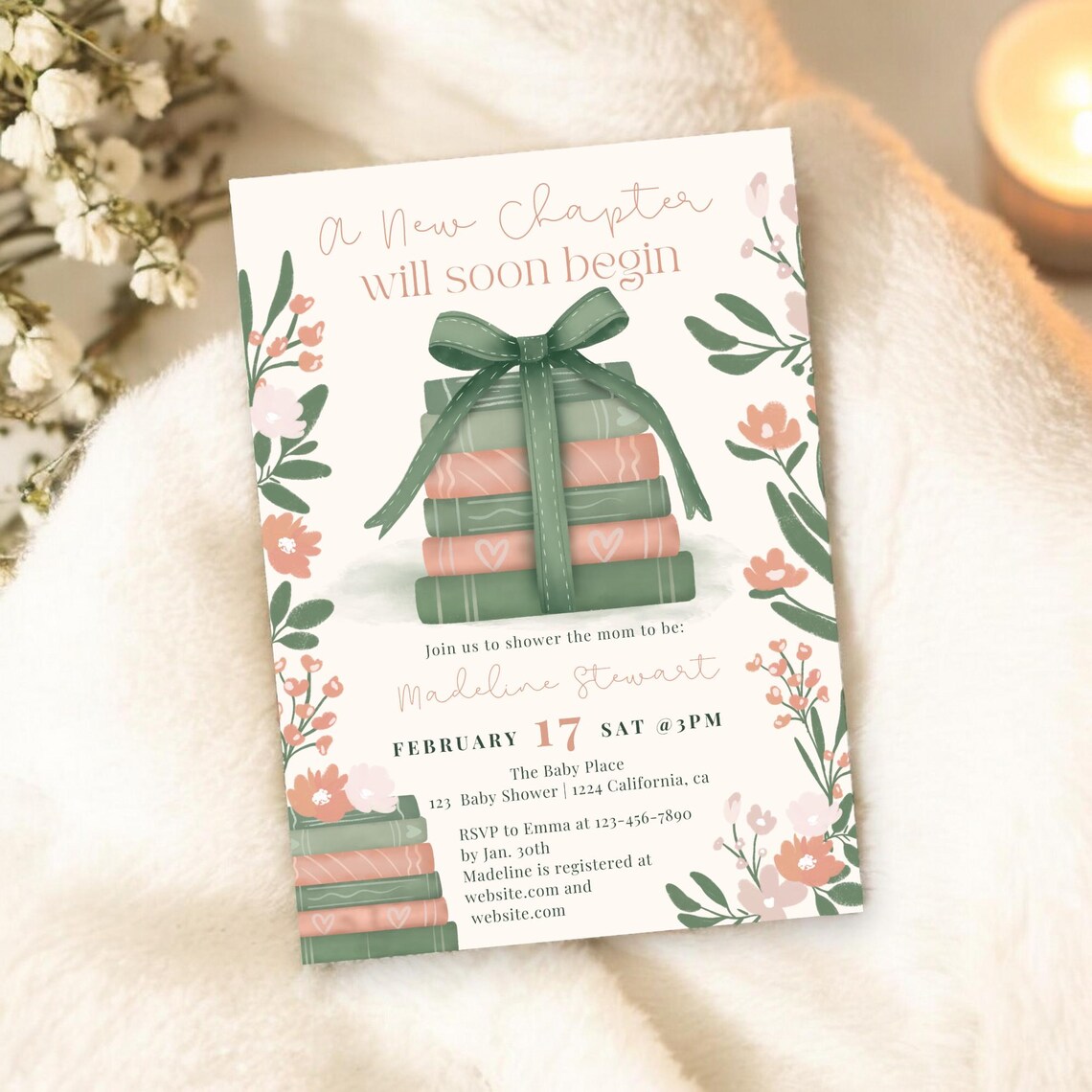 A New Chapter Will Soon Begin - Printable Editable Whimsical Book Baby ...