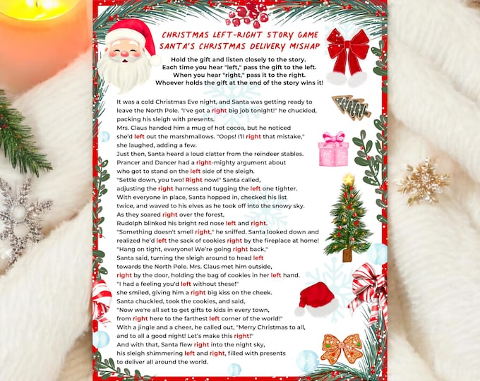 Christmas Left Right Story Game, Santa's Delivery Mishap (PDF, Digital ...