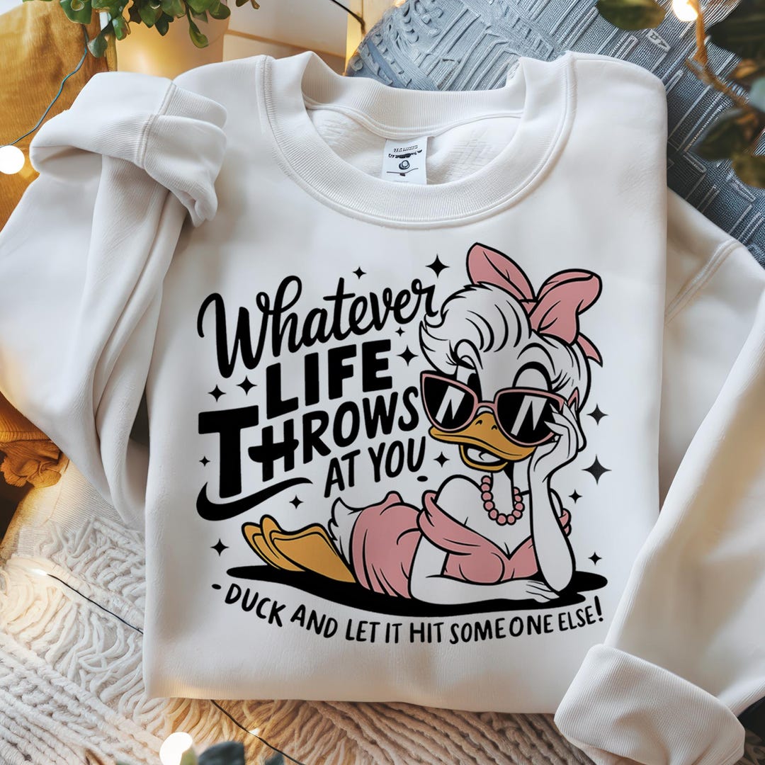 Cute Trendy Life Throws PNG, Sassy Duck Funny Sarcastic Retro Snarky ...