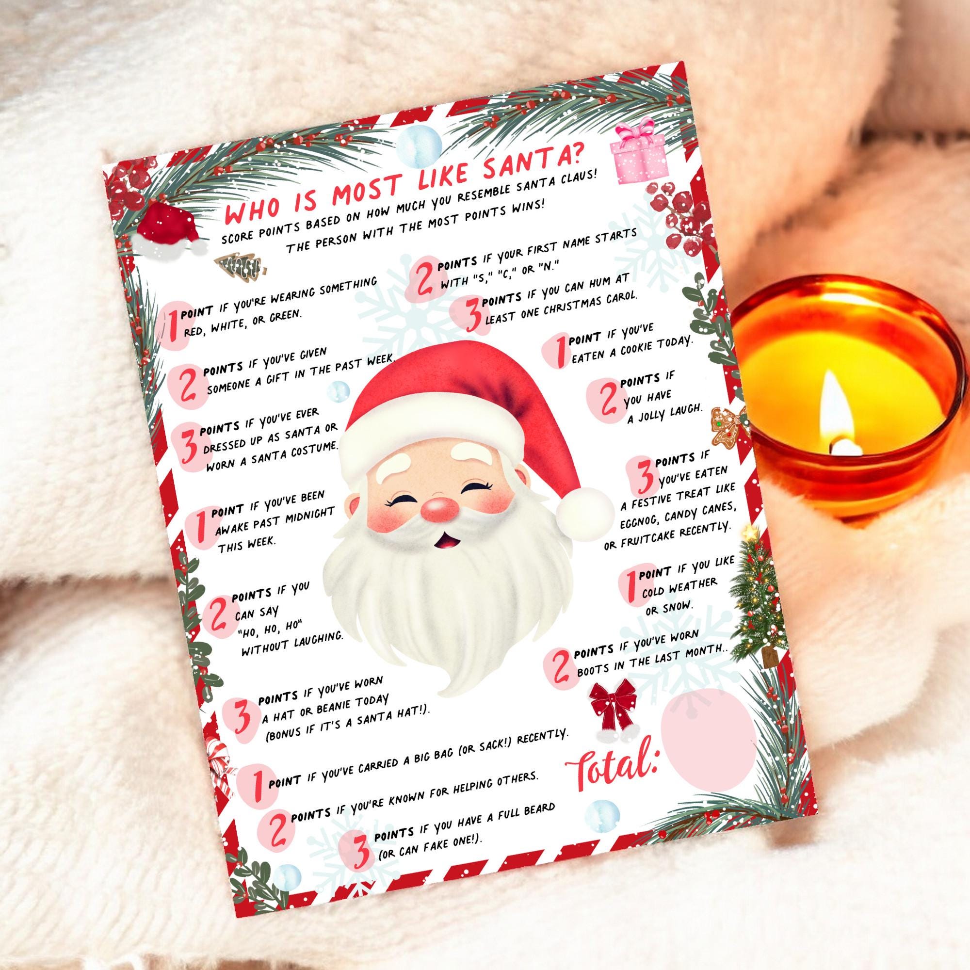 Who is Most Like Santa? Christmas Party Game Printable, Fun Office - Etsy