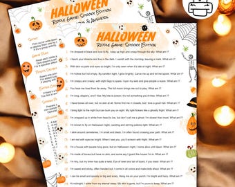Spooky Halloween Riddle Printable Game for Kids & Adults Party Activity ...