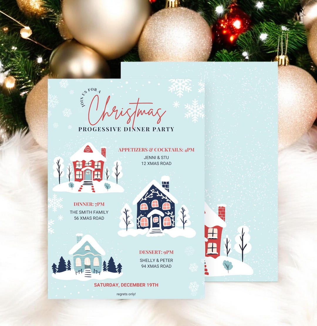 Christmas Progressive Dinner Party Invitation: Digital Download ...