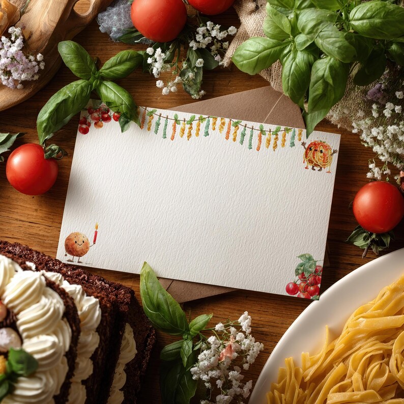 Meatball 1st Birthday Thank You Card: Holy Cannoli First Italian Pasta ...
