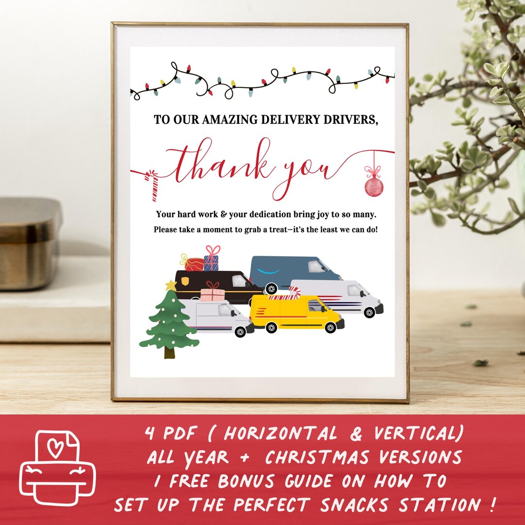 Delivery Drivers Thank You Snack Station Sign (digital Download, 8x10 ...