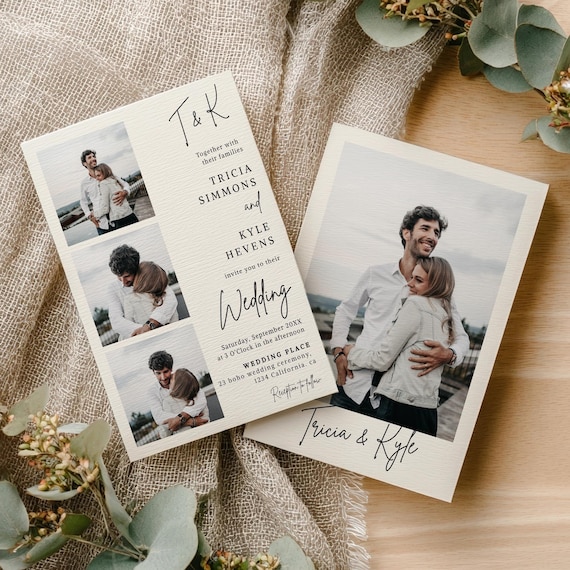 Digital Collage Wedding Invitation