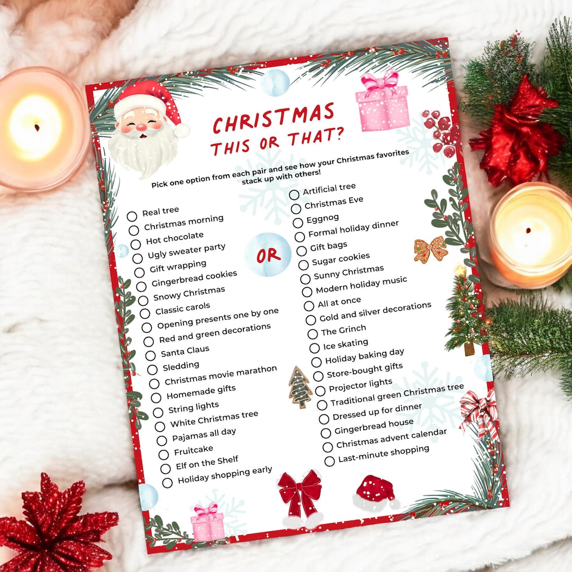 Fun Christmas "this or That" Game | Printable Holiday Party Activity ...