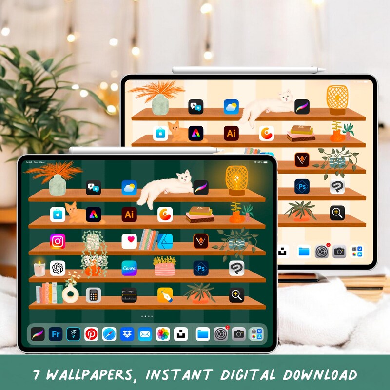 iPad Wallpaper Bookshelf - Etsy