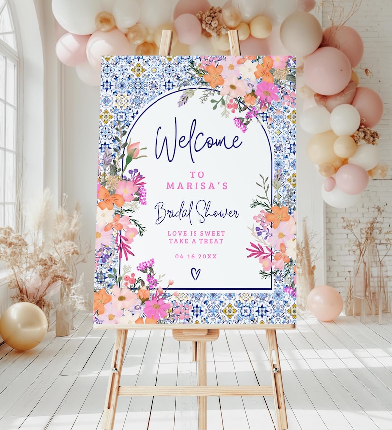 Printable Italian Inspired Bridal Shower Welcome Sign, Capri-inspired ...