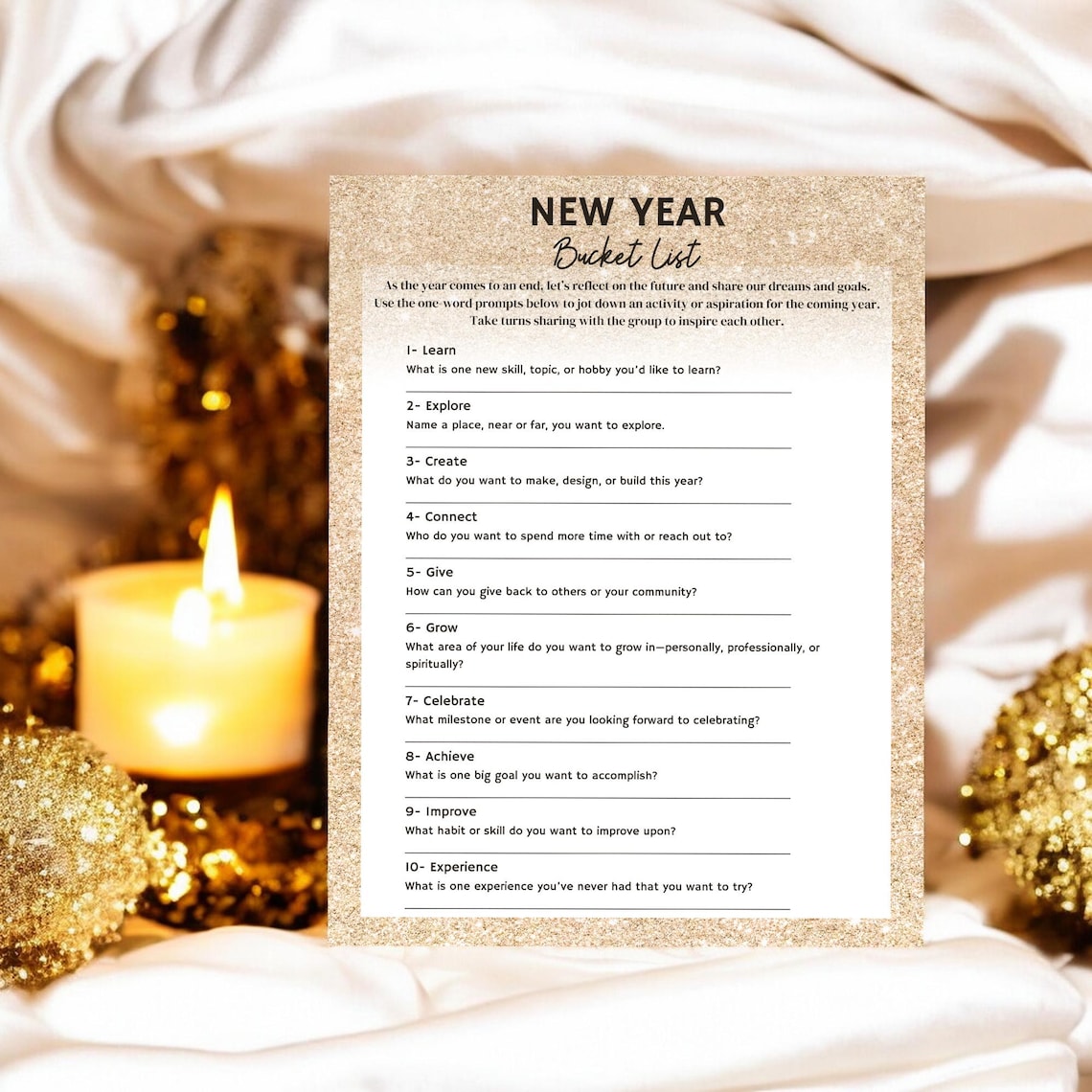 New Year Bucket List Printable Game 2025 - Mindful Activities for Kids ...