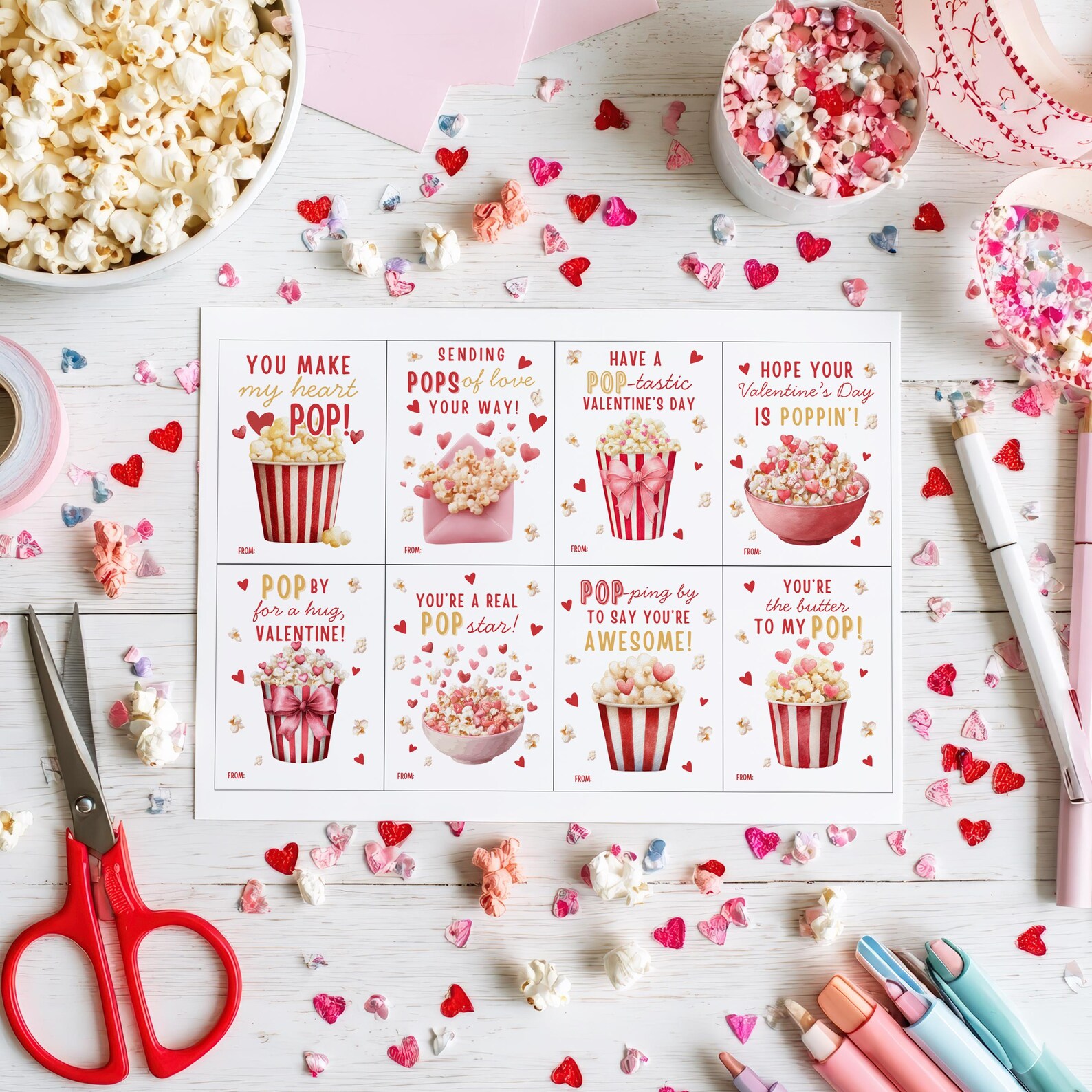 8 Popcorn Valentine's Day Cards for Kids: Classroom Poppin Valentine ...