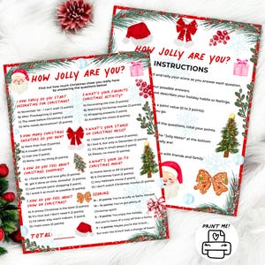 Christmas Party Game – How Jolly Are You? Printable (PDF) - Etsy