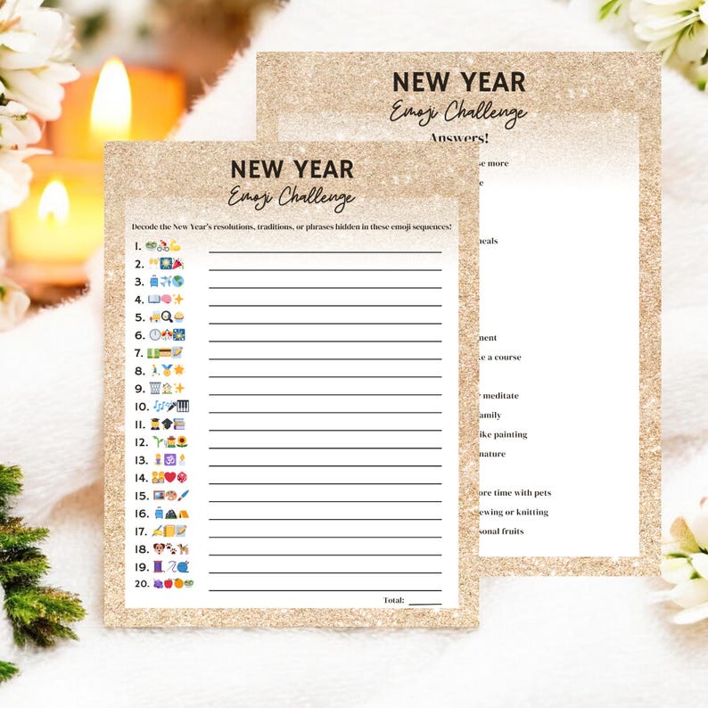 Fun New Year Emoji Challenge Printable Game 2025 – Activities for ...