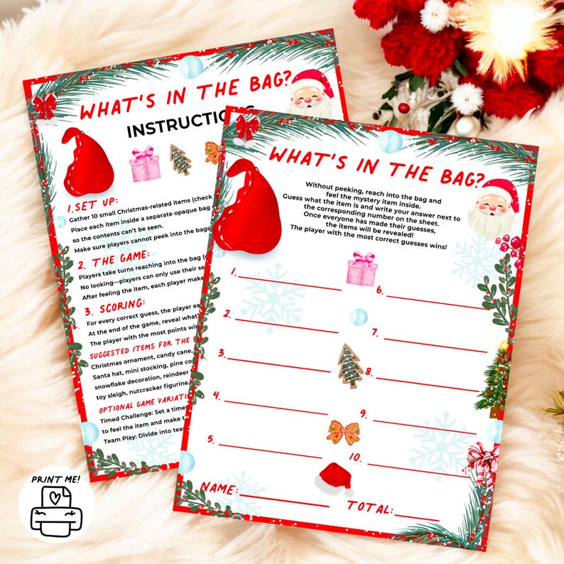 What's in the Bag Christmas Game and Instructions | Fun Holiday ...