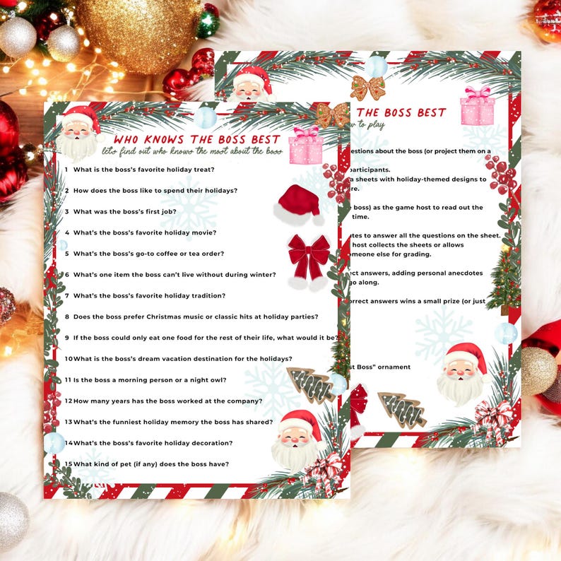 Who Knows the Boss Best - Fun Christmas Office Game Holiday Party ...