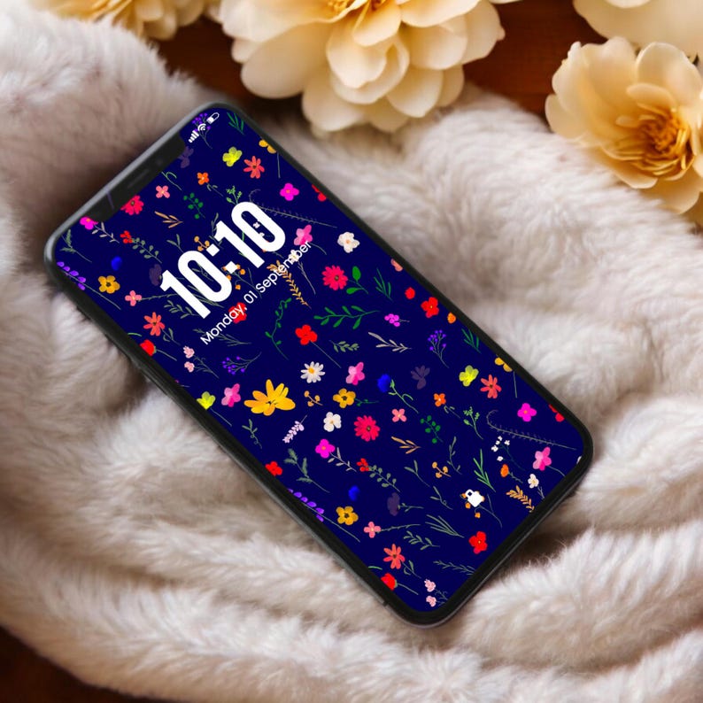 5 Floral Pattern Smartphone Wallpapers: Digital Download Flowers Lock ...