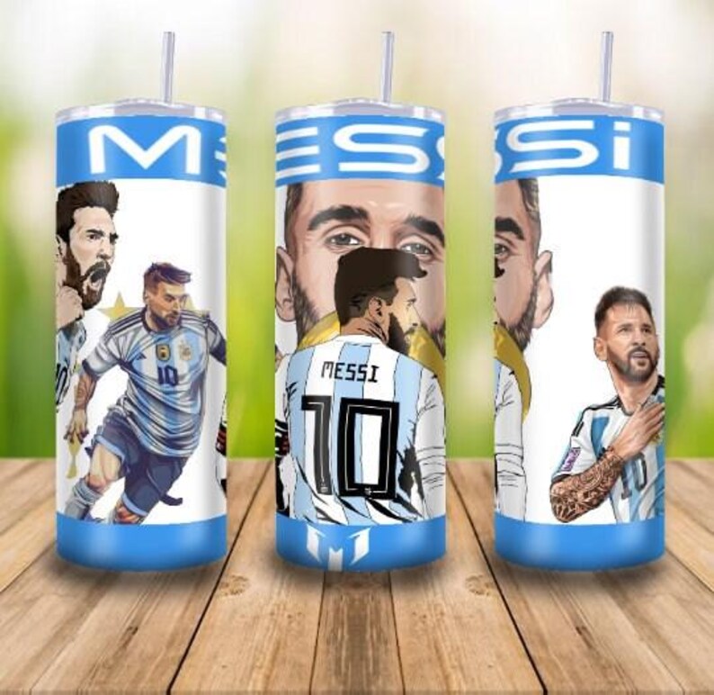 Messi PNG, Skinny Tumbler Wrap 20 Oz Sublimation Wrap Messi World Cup ...