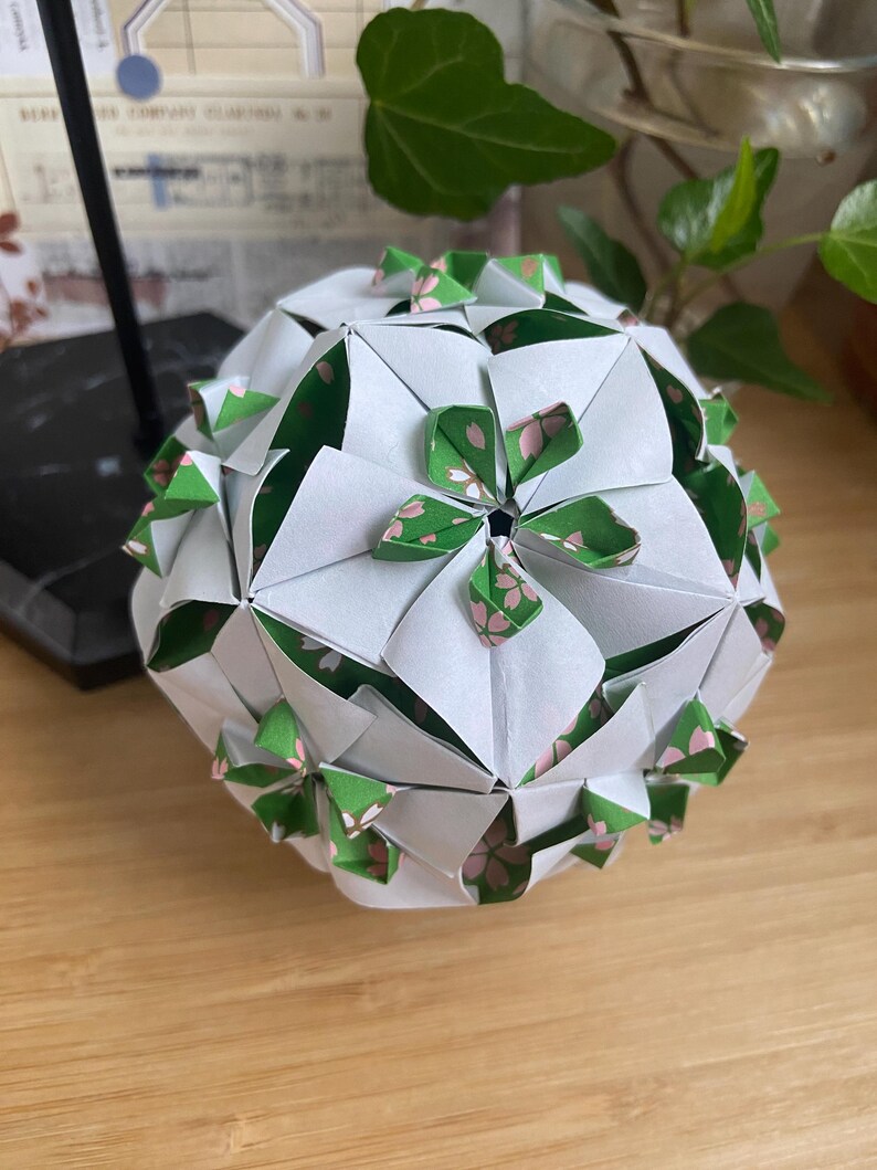 Origami Flower Ball Kusadama, Handmade Decorative Ball Ornament Made of ...
