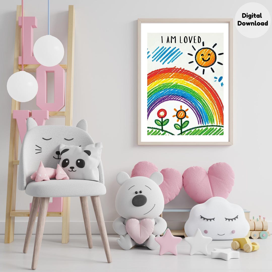 I Am Loved Rainbow Poster - Etsy