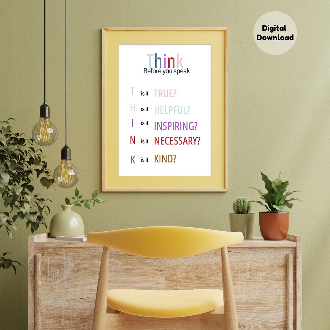 Thinking Poster Before You Speak,think Before You Speak,think Before ...