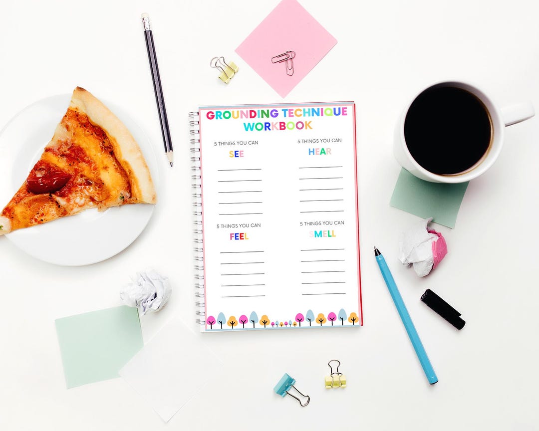 Grounding Technique Workbook, Stress Relief Journal, Mindfulness ...