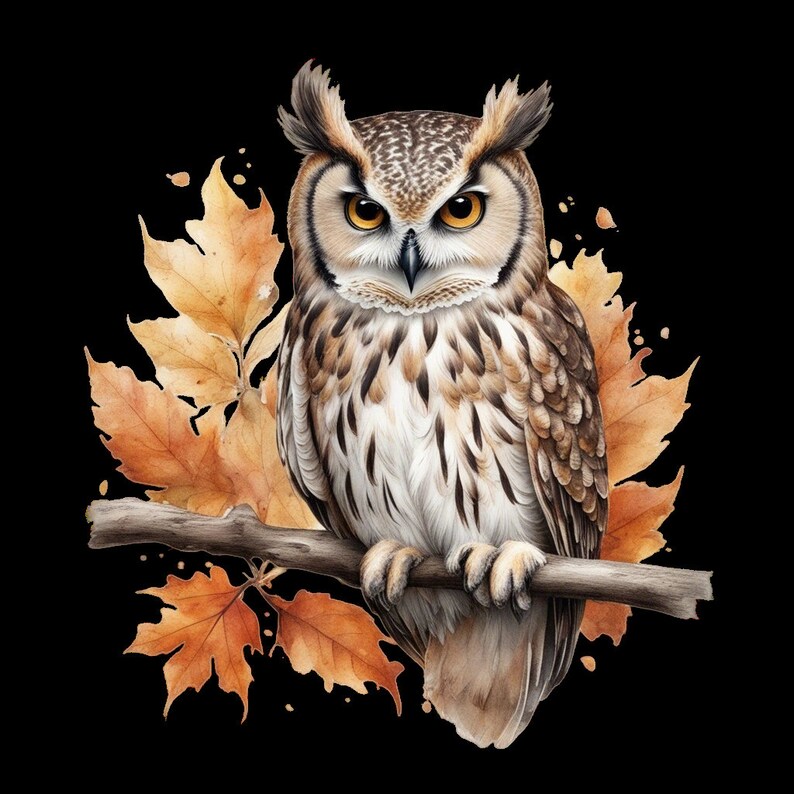Cute Autumn Fall OWLS PNG Art Files for Laser and 3D Engraving Patterns ...