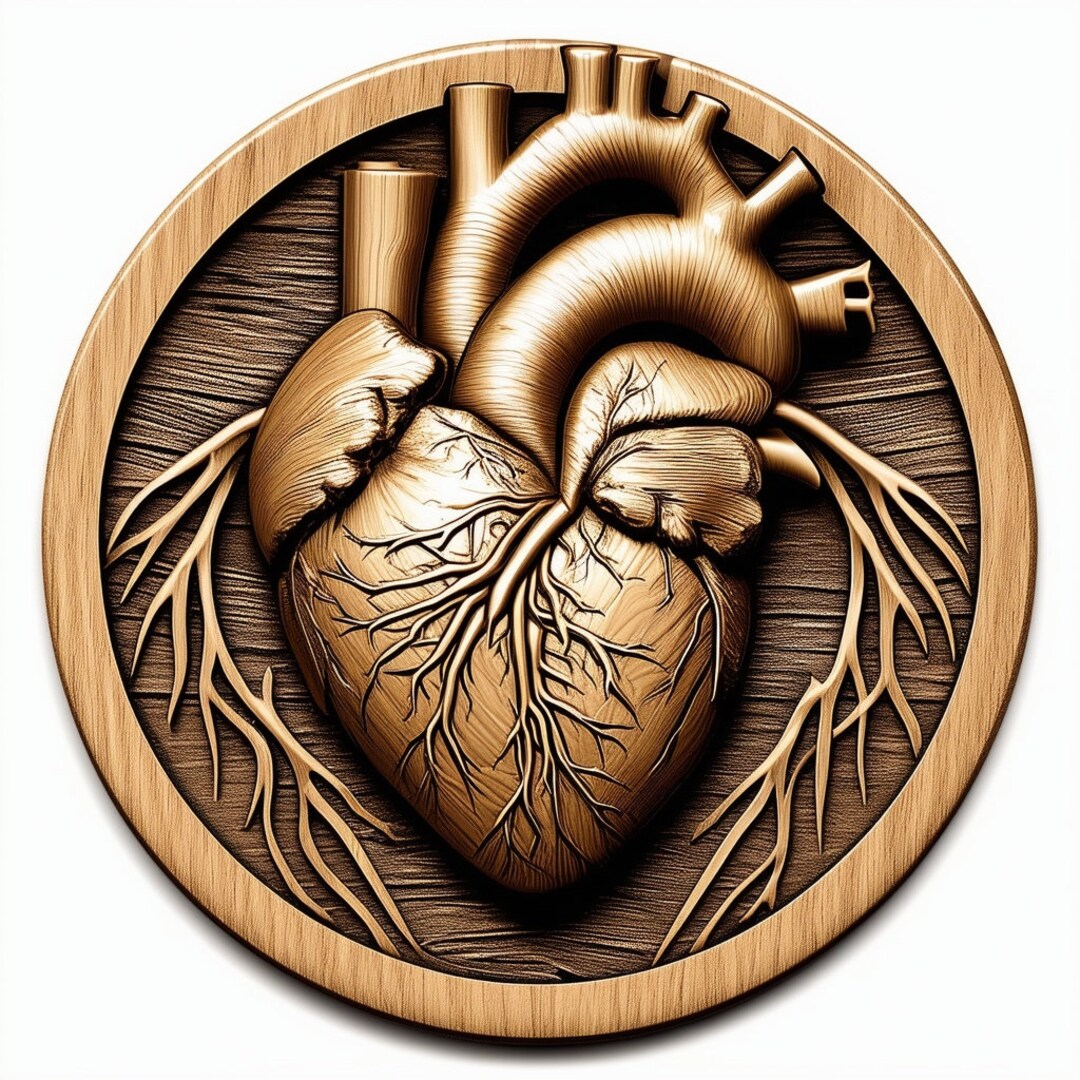 3D Wooden Heart Laser Engrave Files Bundle With PNG Patterns, Png Art ...