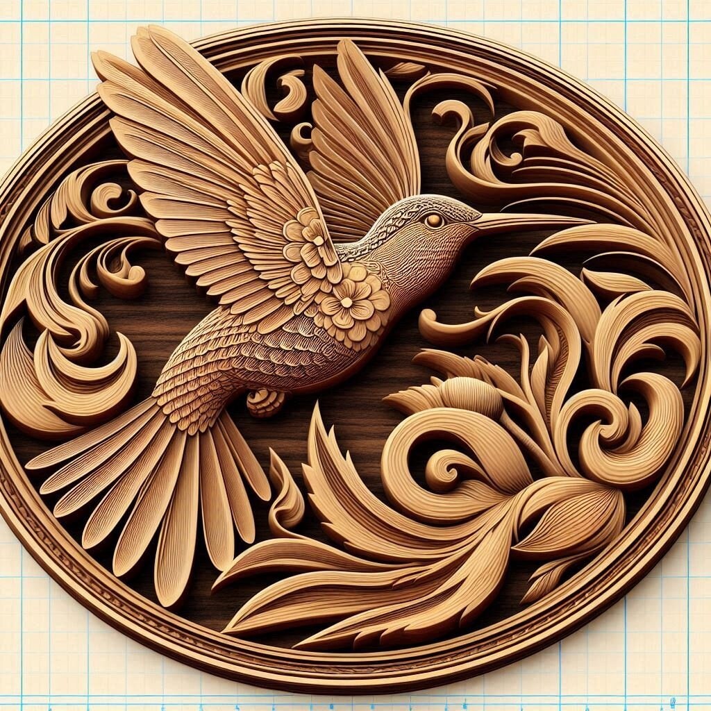 Laserburn PNG Engraving Files Hummingbird Bundle 3D Laser Illusion ...