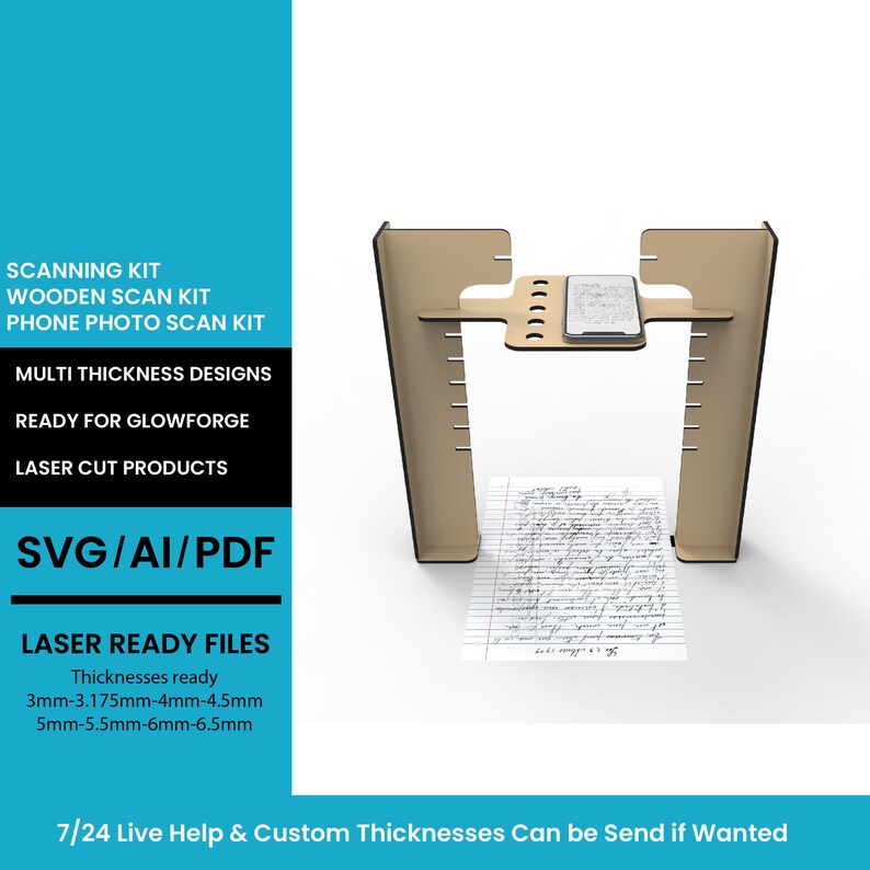 Laser Cut SVG Photo Scanner Kit Files, Glowforge Ready, Digital ...