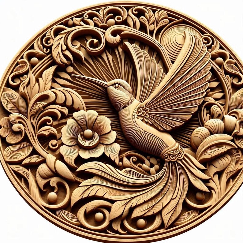 Laserburn PNG Engraving Files Hummingbird Bundle 3D Laser Illusion ...