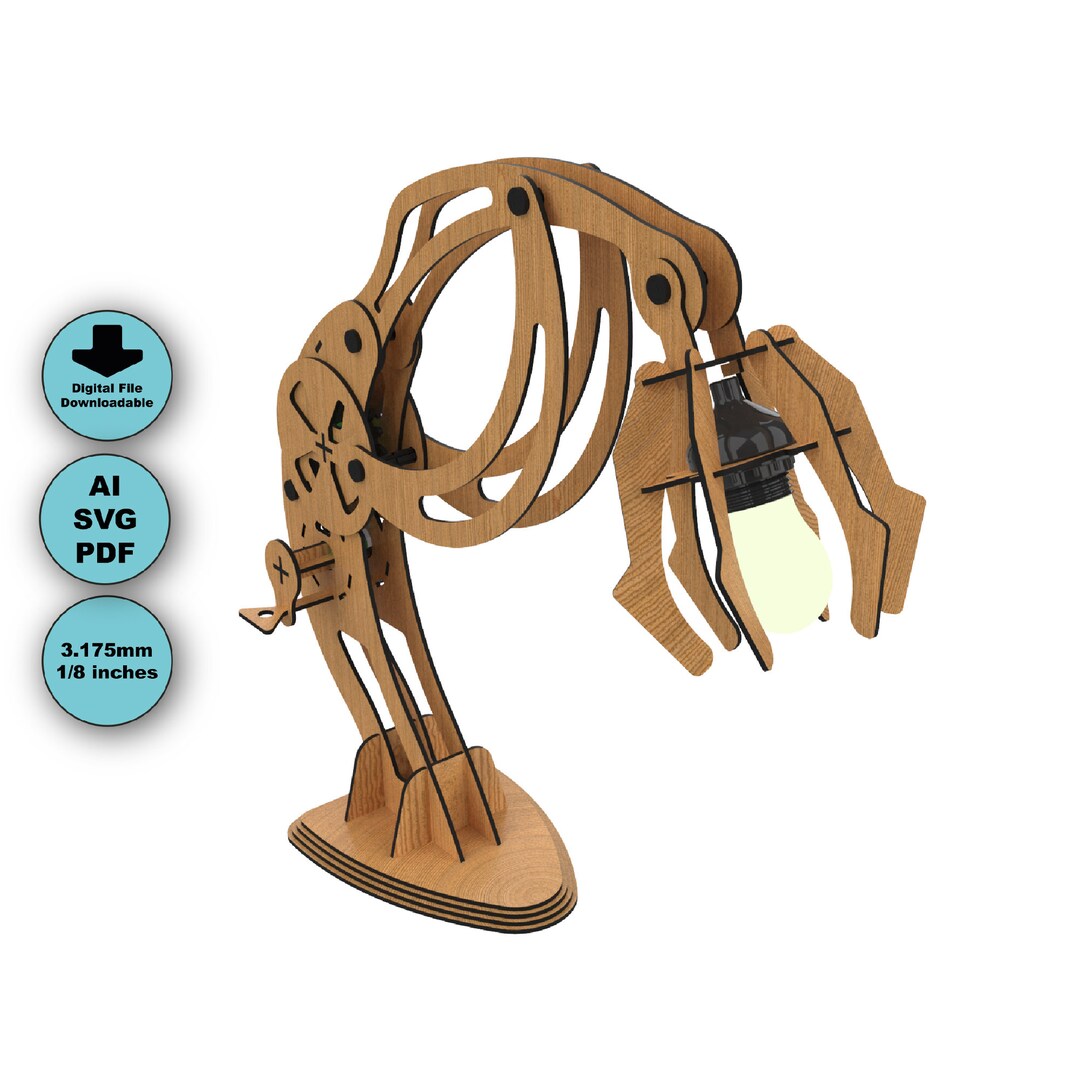 DIY Wooden Mecha Lamp Laser Cut Files, SVG Download for Glowforge ...