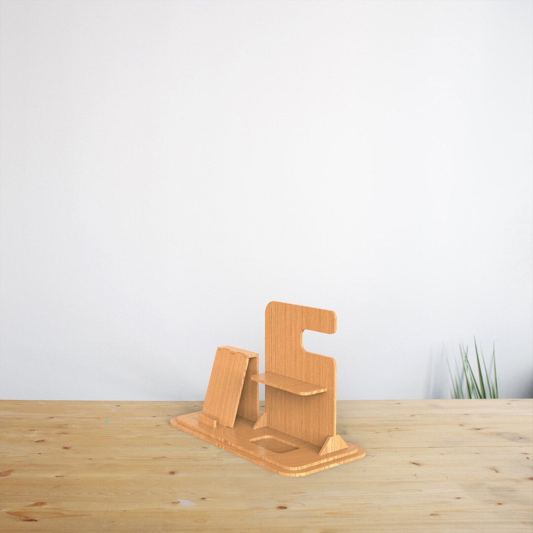 Digital Glowforge Ready SVG Desktop Phone Stand Organizer Download ...