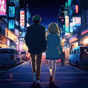 Anime Couple Printable Art Files for Laser Engraving and 3D Illusion ...