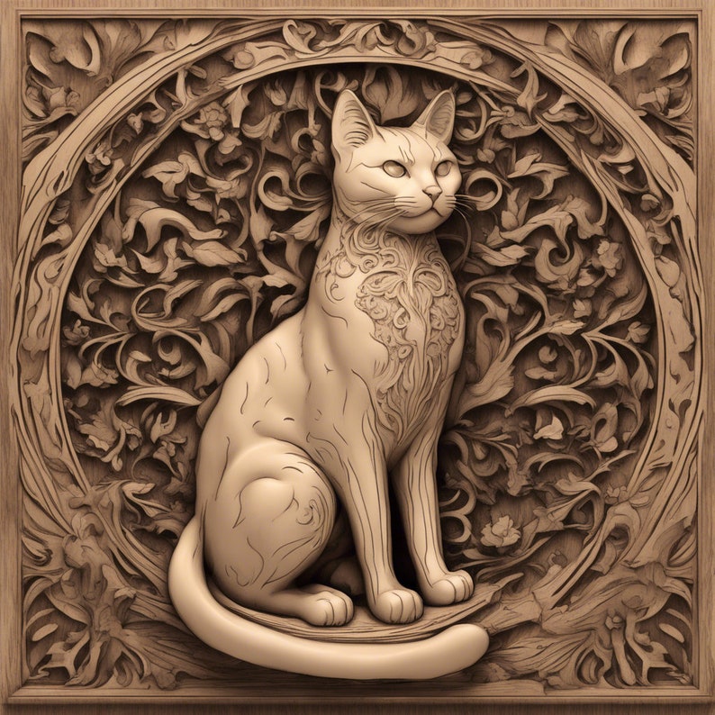 Laserburn Engrave Files Wooden Cats Bundle 3D Laser Illusion Engraving ...