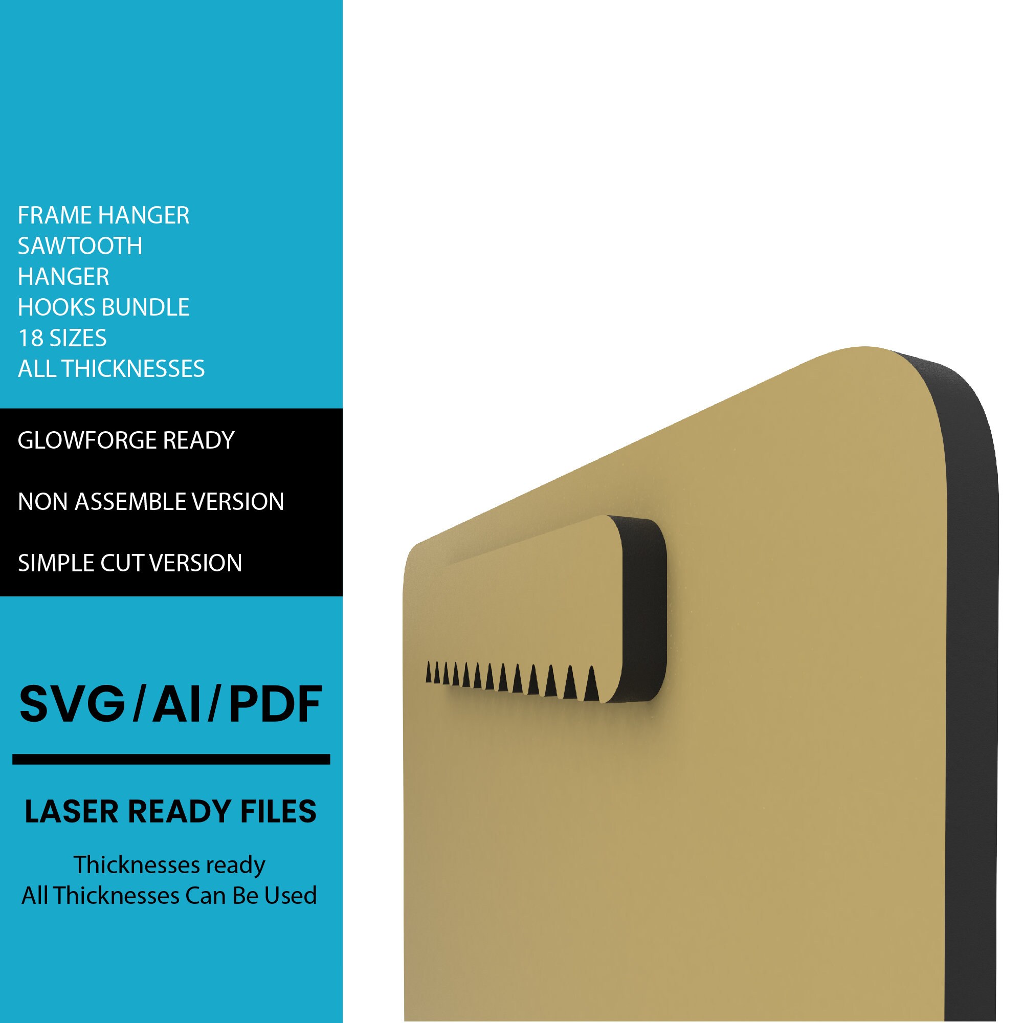 Laser Cut SVG Bundle for Sawtooth Hangers, Ready to Download for ...