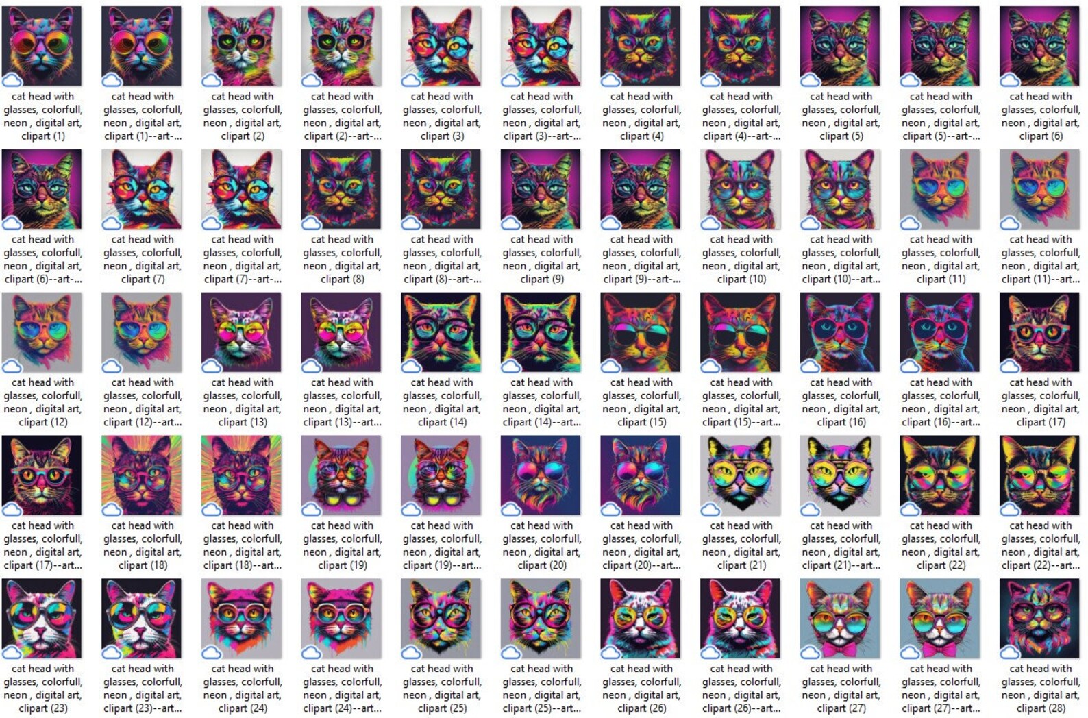 Tripping Cats With Glasses PNG Art Files for Laser and 3D Engraving Patterns, Png Art Printables ...