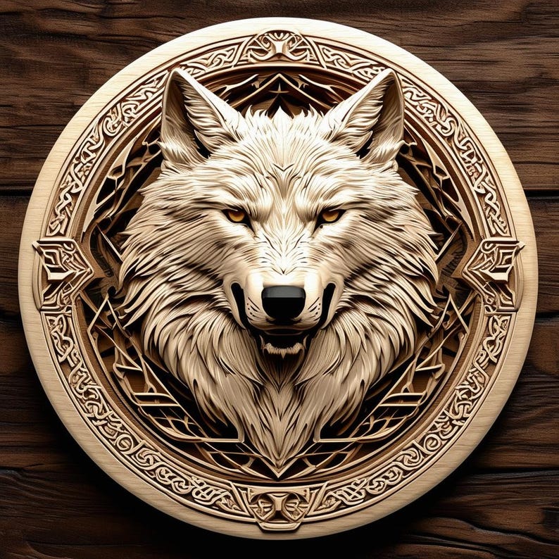 Laserburn Engrave Files Wooden Wolf V4 Round Coasters Bundle 3D Laser ...