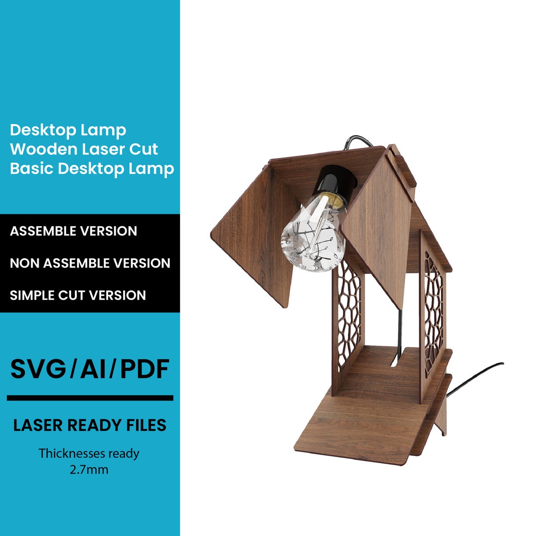 Desktop Lamp SVG Download for Glowforge | Laser Cut Ready - Etsy