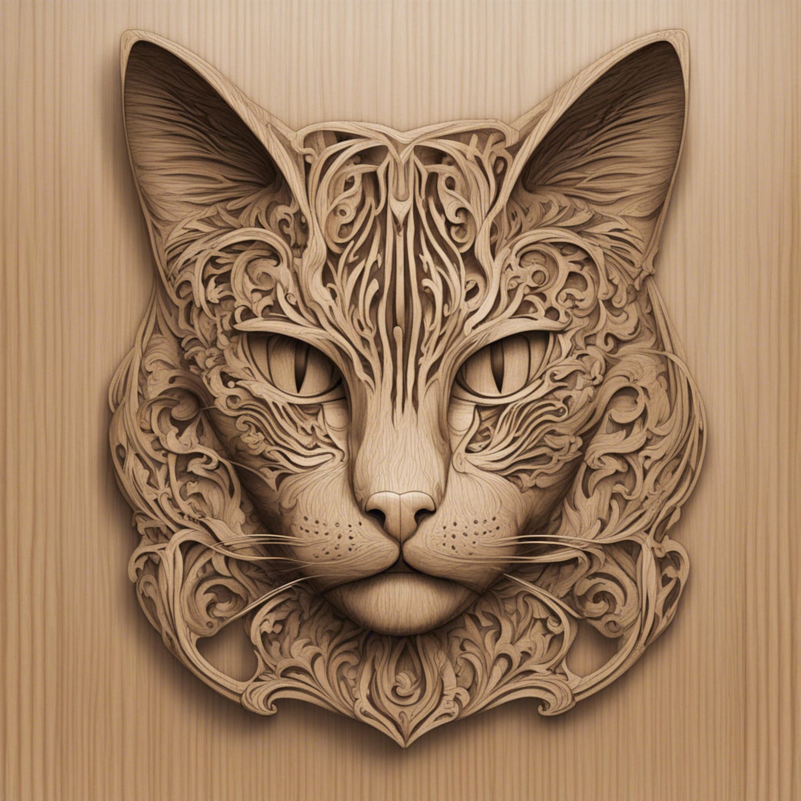Laserburn Engrave Files Wooden Cats Bundle 3D Laser Illusion Engraving ...