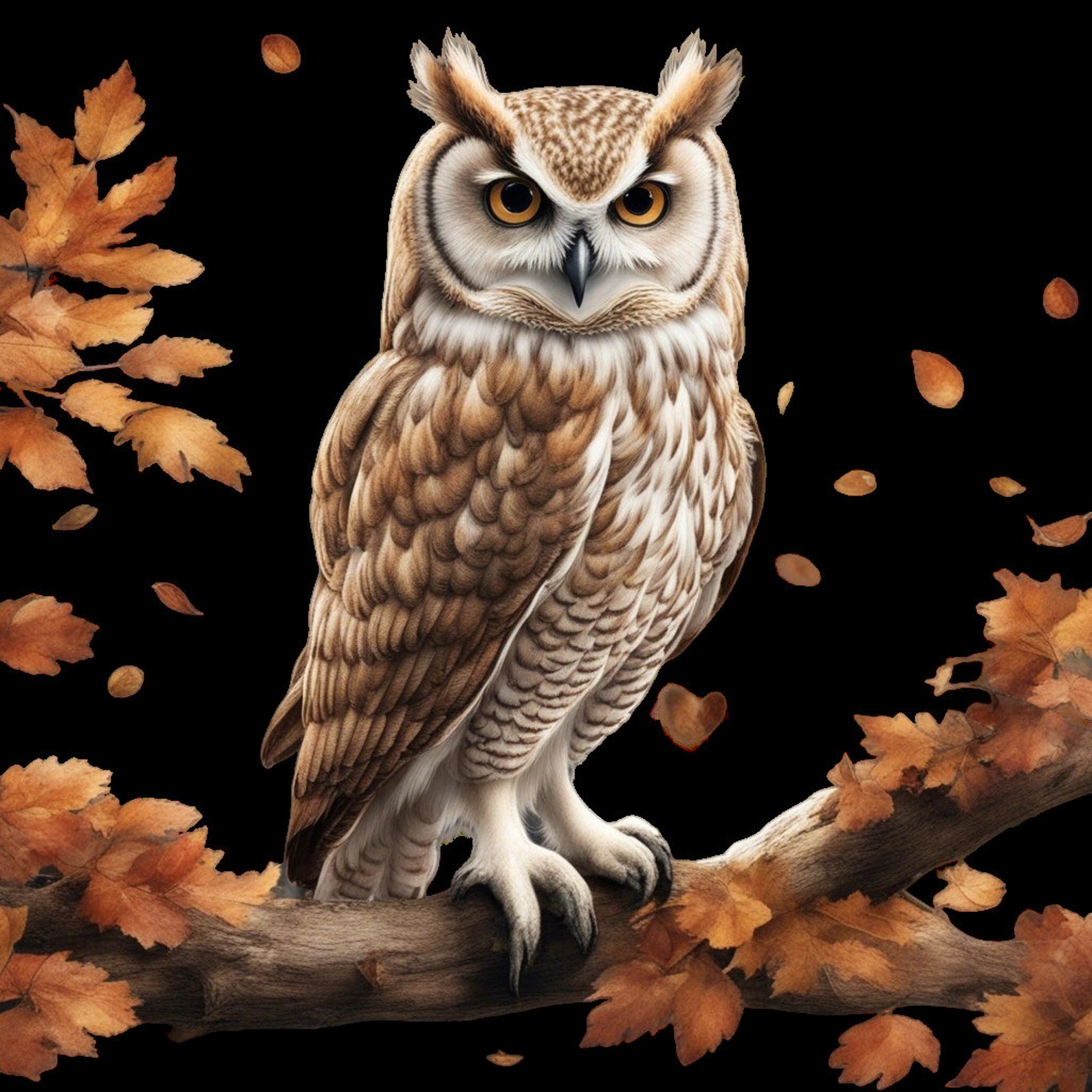 Cute Autumn Fall OWLS PNG Art Files for Laser and 3D Engraving Patterns ...