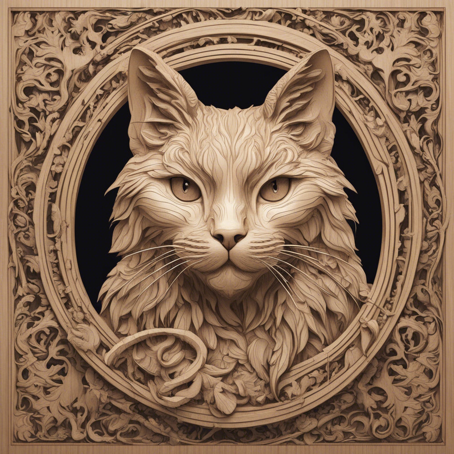 Laserburn Engrave Files Wooden Cats Bundle 3D Laser Illusion Engraving ...