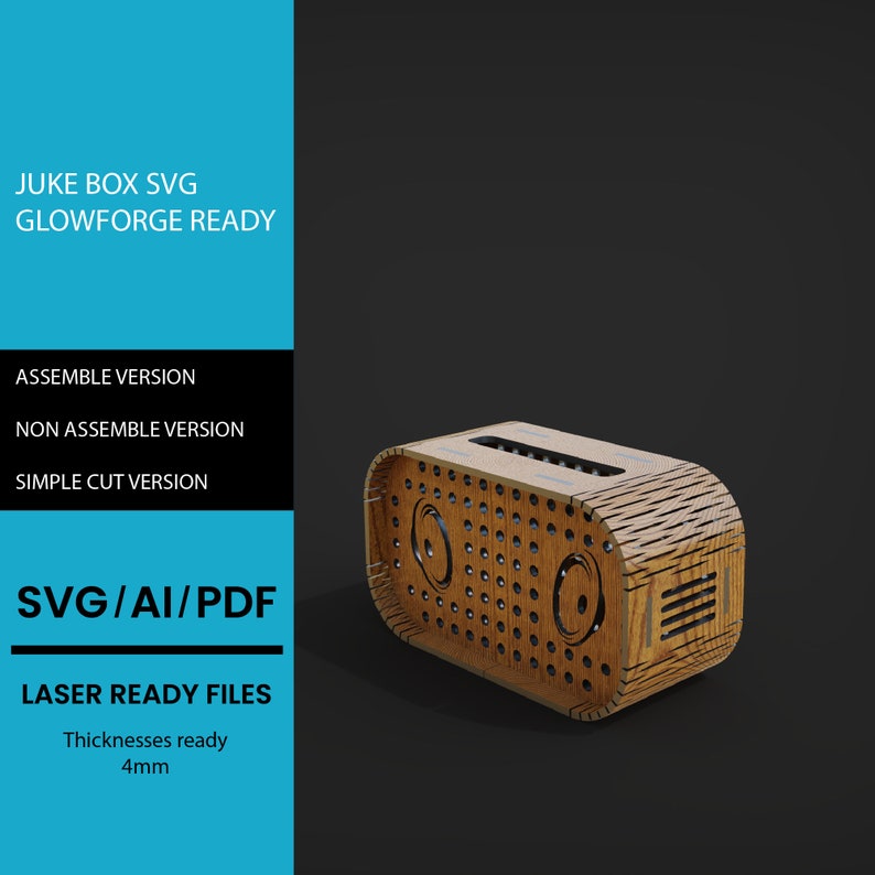 Laser Cut SVG Jukebox Files for Glowforge, Digital Download, Ready to ...
