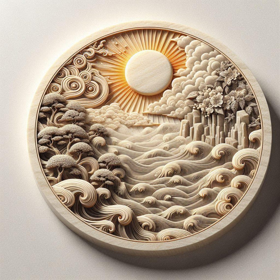 Laserburn Engrave Stone Mixed Round Coaster Bundle, 3D Laser Illusion ...