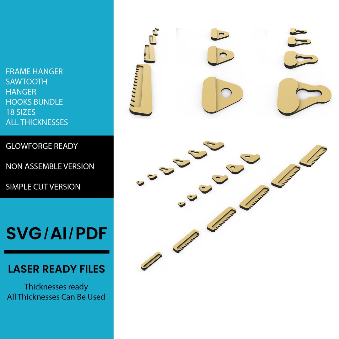 Laser Cut SVG Bundle for Sawtooth Hangers, Ready to Download for ...