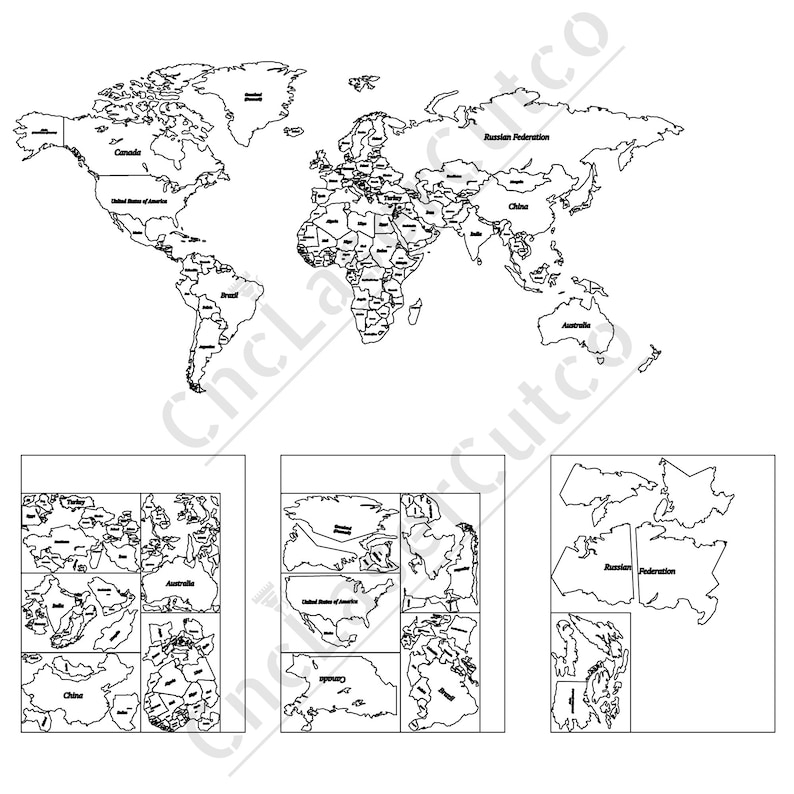 Intricate Laser Cut SVG World Map Download for Glowforge and Other ...