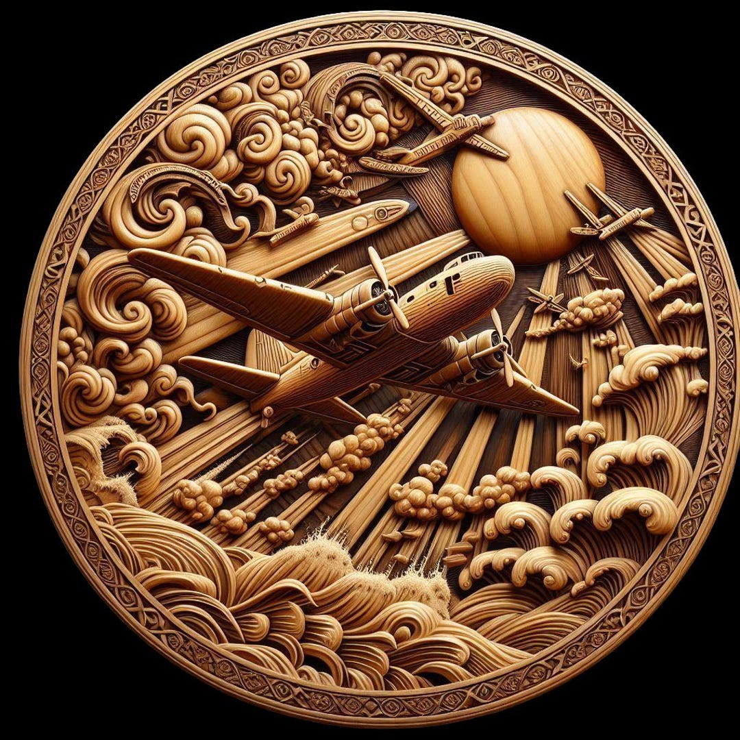 Ww2 Warplanes Laserburn Engrave Files Wooden Round Coasters Bundle 3D ...